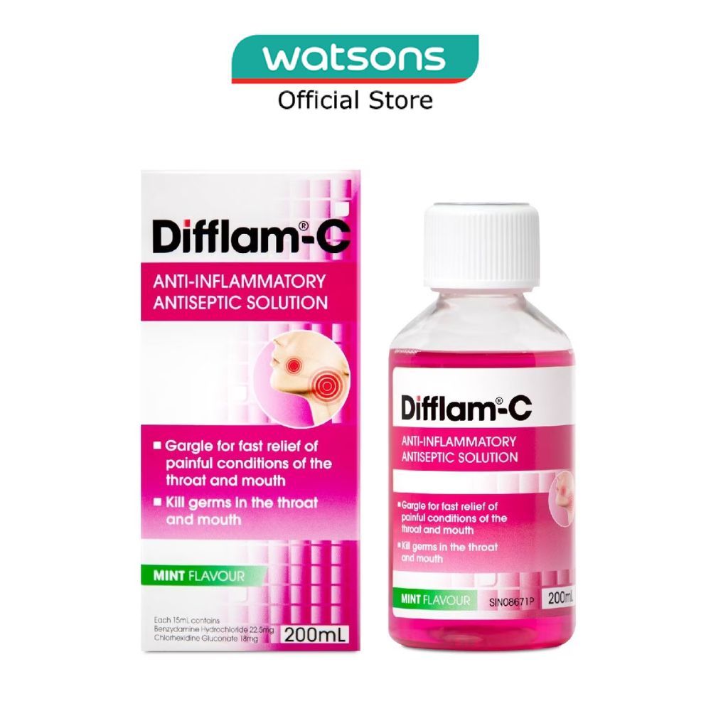 DIFFLAM Solution Peppermint (Help Kills Germs + Maintain Healthy Oral ...