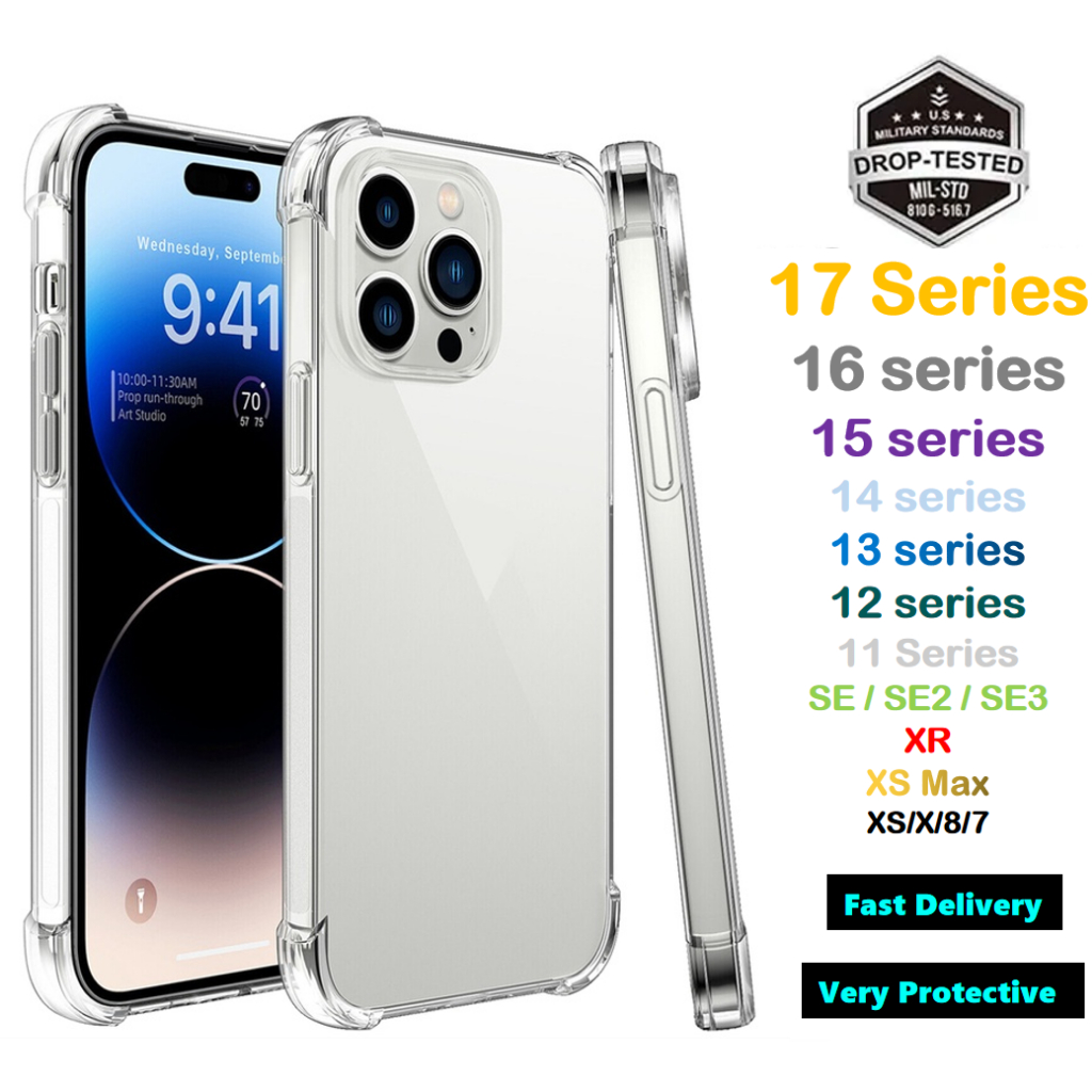 [SG] Clear Hard Phone Casing For Transparent Back Cover iPhone Case 17 ...