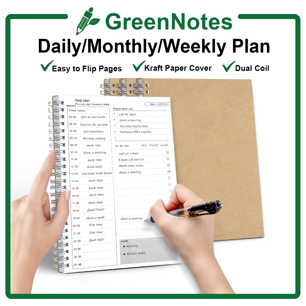 WORKWELL Daily Planner / Weekly Planner / Monthly Schedule Journal A5 ...