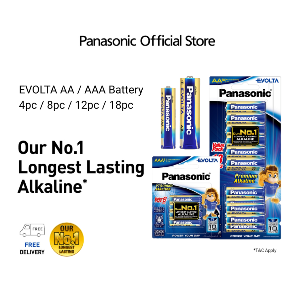 Panasonic EVOLTA AA / AAA Battery, 4pc/8pc/12pc/18pc/Bundle LR6EG ...