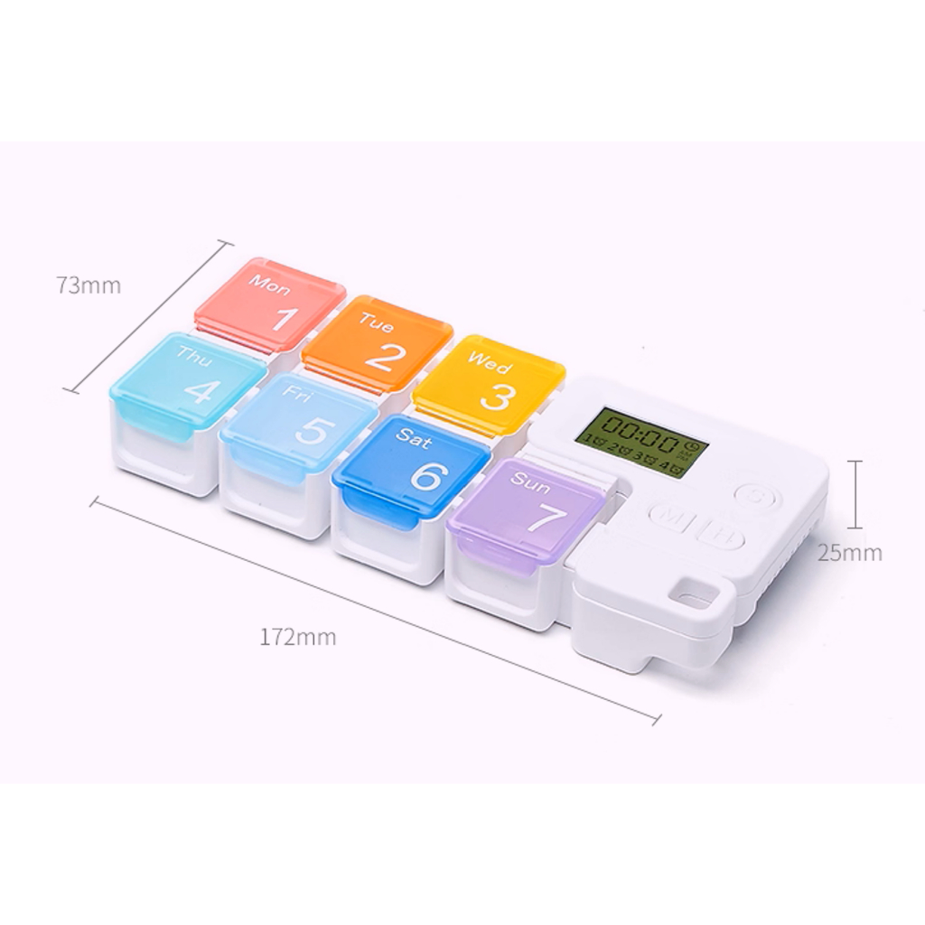Smart 7 Day Pill Box with Alarm for Seniors - Easy-Use Medicine ...