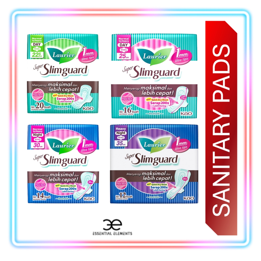 LAURIER SUPER SLIMGUARD DAY NIGHT 22.5CM | 25CM | 30CM | 35CM SANITARY ...