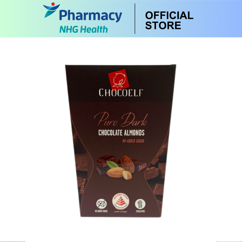 Chocoelf No Sugar Added Dark Chocolate Almonds 125g / Chocoelf No Sugar ...