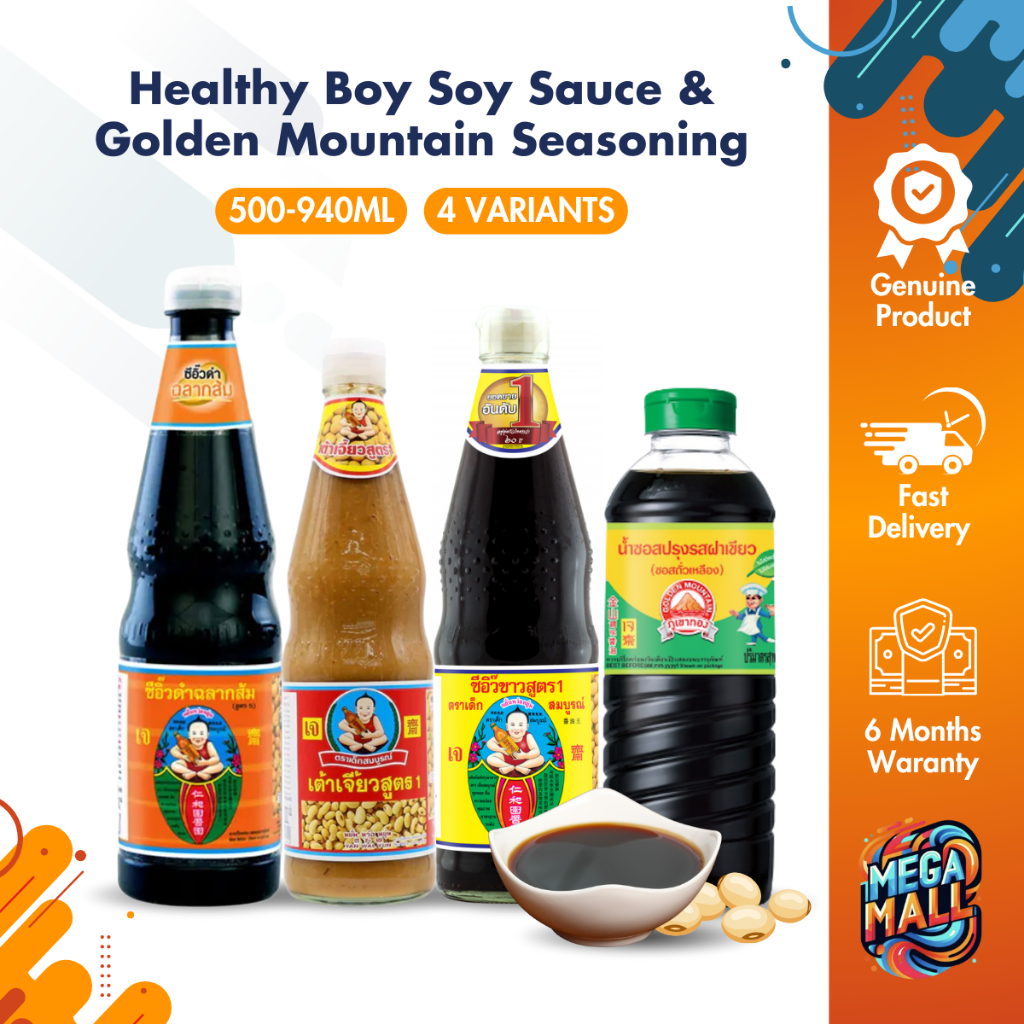 Healthy Boy Soy Sauce & Golden Mountain Seasoning – Thai Black Soy ...