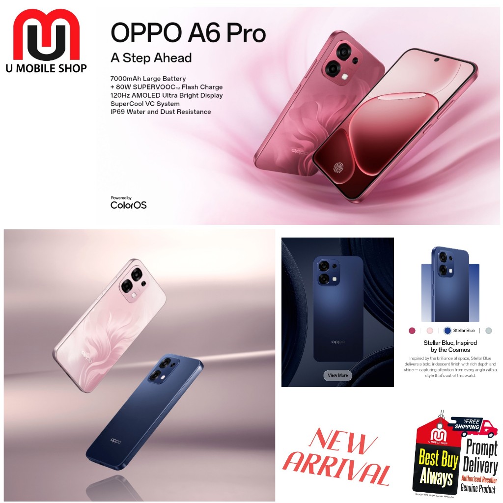 OPPO A6 PRO 5G/7000MAH BATTERY/80W SUPERVOOC CHARGE/AMOLED DISPLAY/SUPER COOL VC SYSTEM/IP69 ...