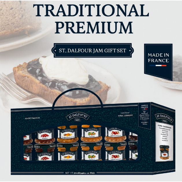 St. Dalfour Premium Fruit Jam Gift Set 28g x 12 Mini Jars – Assorted ...