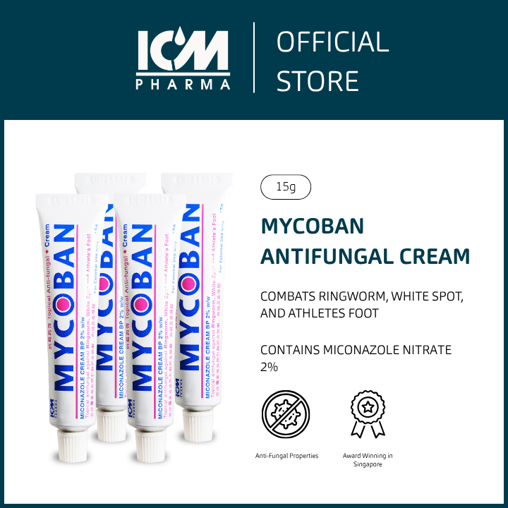 ICM Pharma Mycoban Anti-fungal Cream 15g - Effective Against Ringworm ...