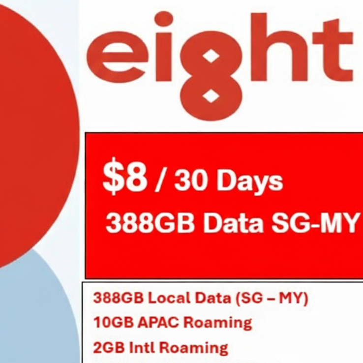 Eight Telecom Double Eight $8 Plan – 388GB Data, 588 Mins Talk, Roaming ...