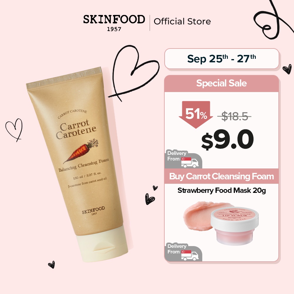 [SKINFOOD Official] Carrot Carotene Balancing Cleansing Foam 150ml ...