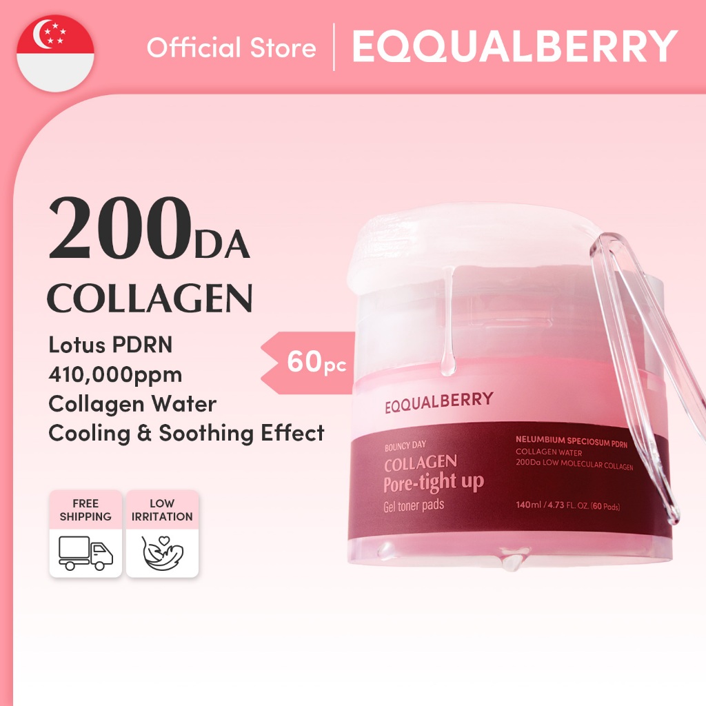 [EQQUALBERRY Official] Collagen Pore-Tight Up Gel Toner Pads: Lotus ...