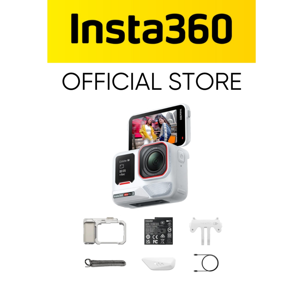 Insta360 Ace Pro 2 Action Camera Xplorer Bundle Artic White | Shopee ...