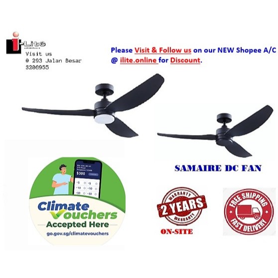 CLIMATE VOUCHER (NEA) - SAMAIRE SMART DC CEILING FAN AFTER $288.00 ...