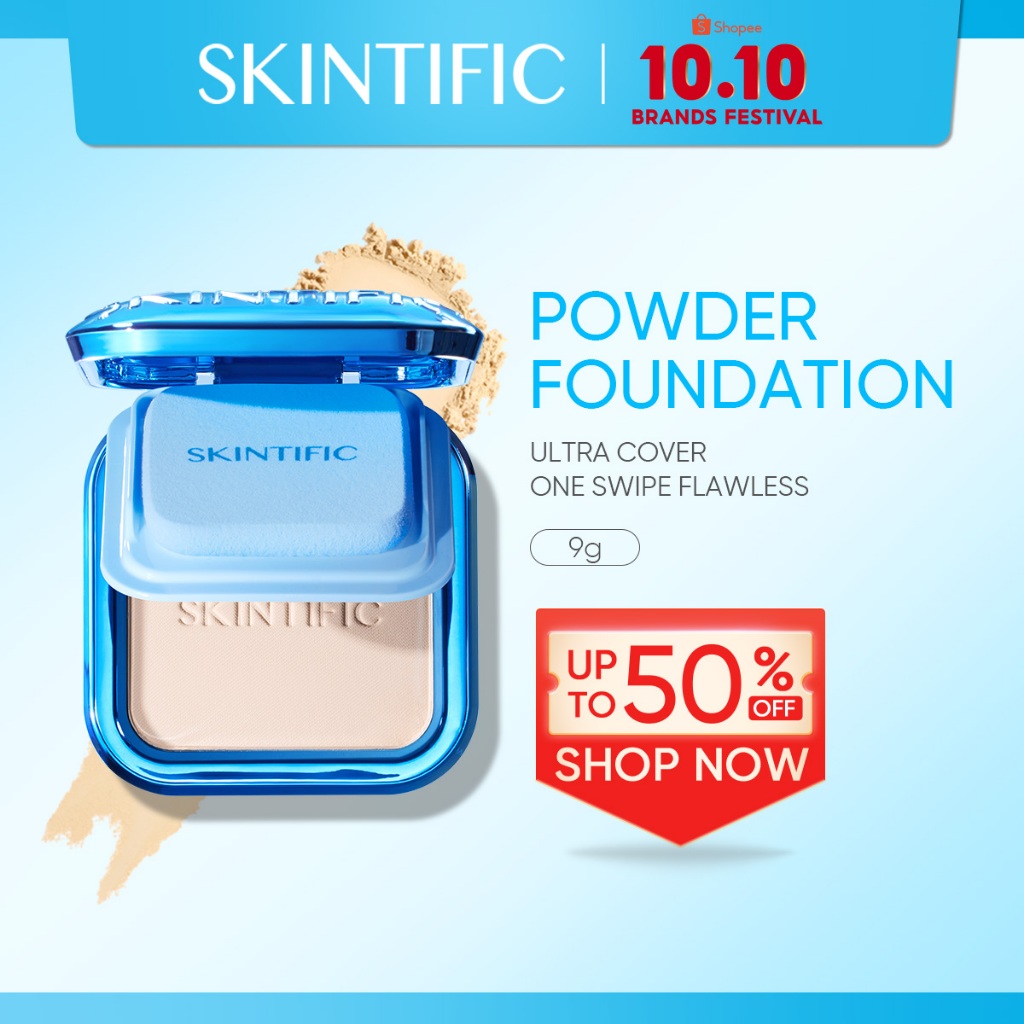 SKINTIFIC TWC powder 9g Ultra Cover Powder Foundation full coverage ...