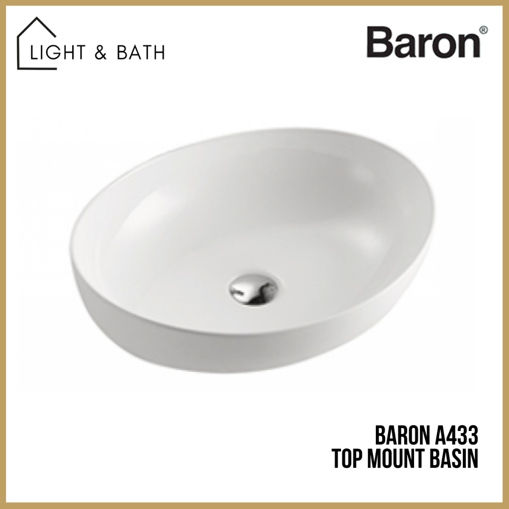BARON A433 Top Mount Basin - Light and Bath | Shopee Singapore