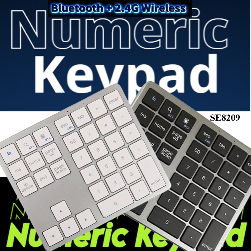 2.4Ghz Wireless + Bluetooth Numeric Keypad K35 Number Pad USB C ...