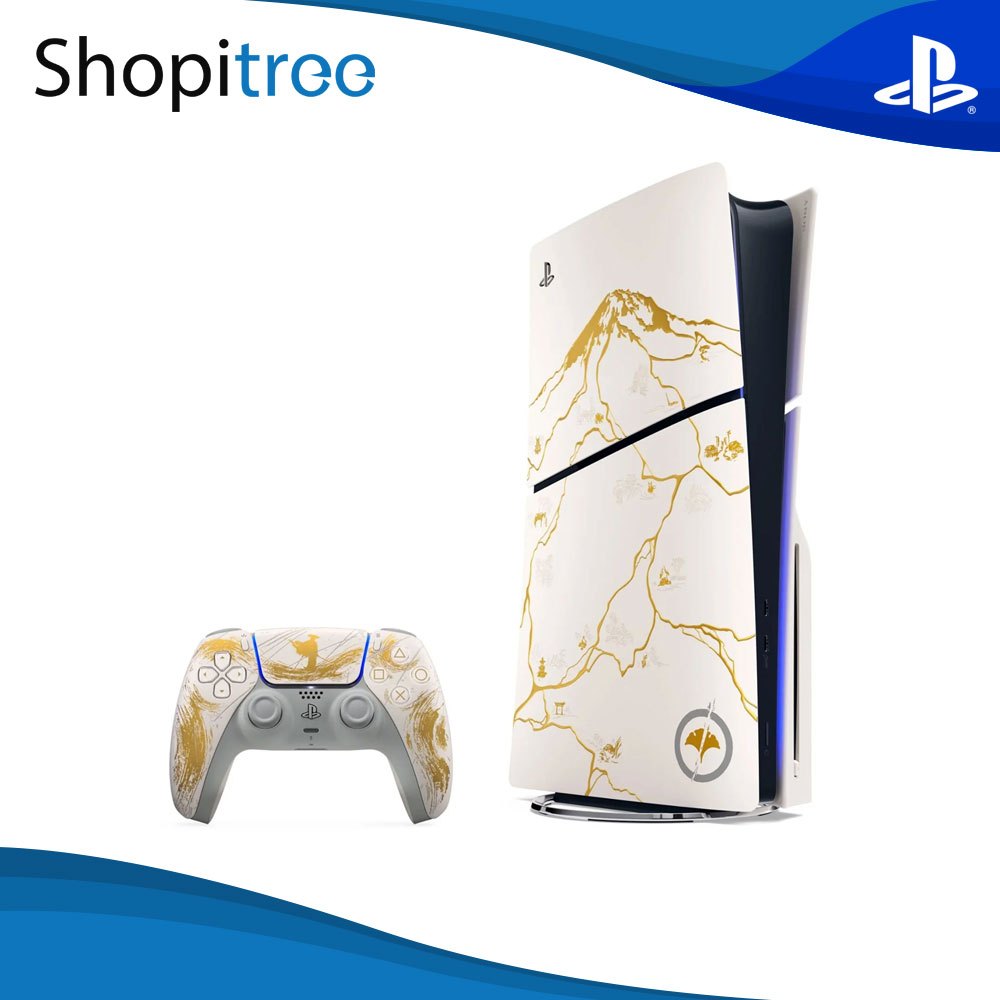Sony PS5 Slim 1TB Disc Drive Console [Ghost of Yotei Gold Limited Edition Bundle] with 15 Months ...