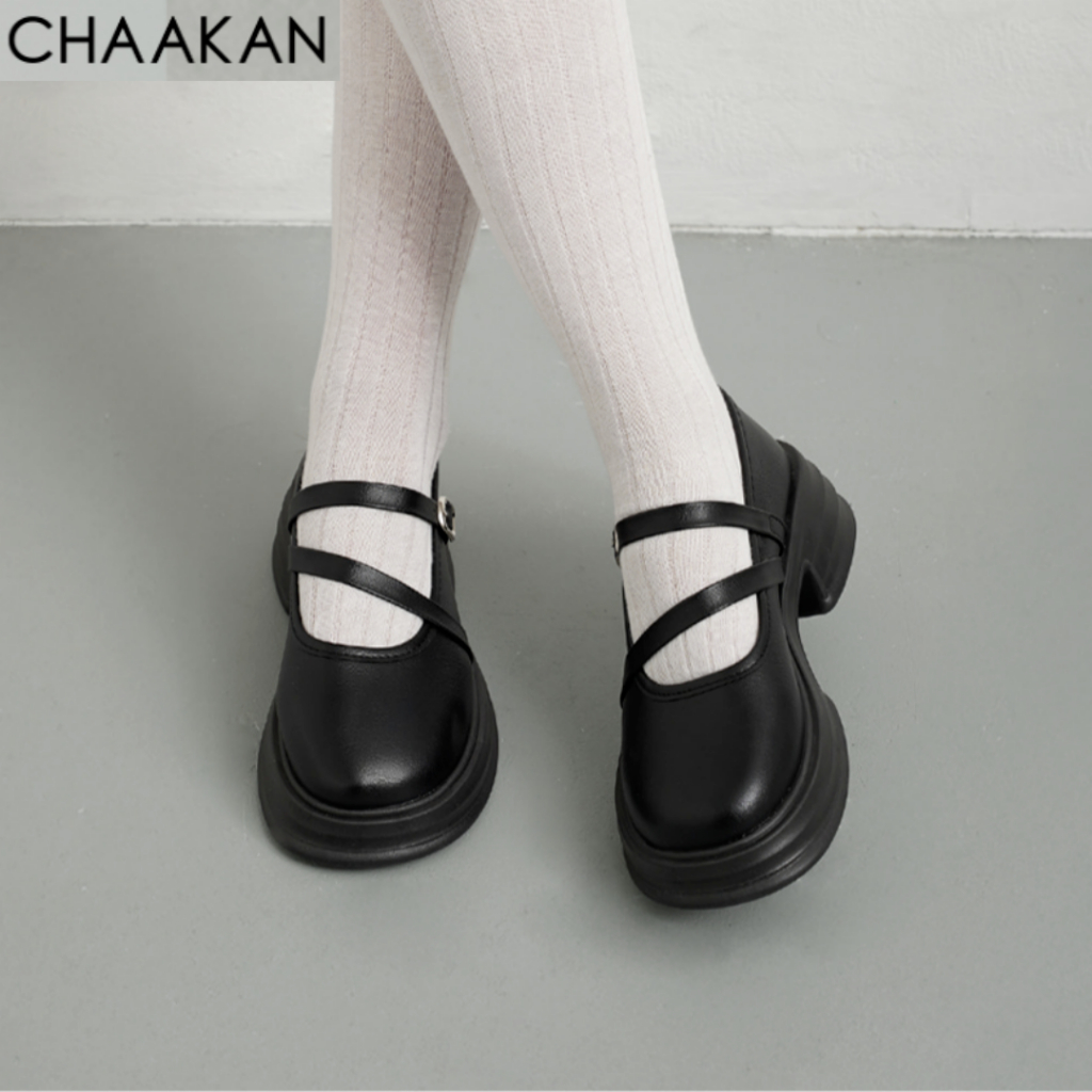 [CHAAKAN] Korean Brand • Chenny Strap Platform Mary Jane Loafers (5cm ...