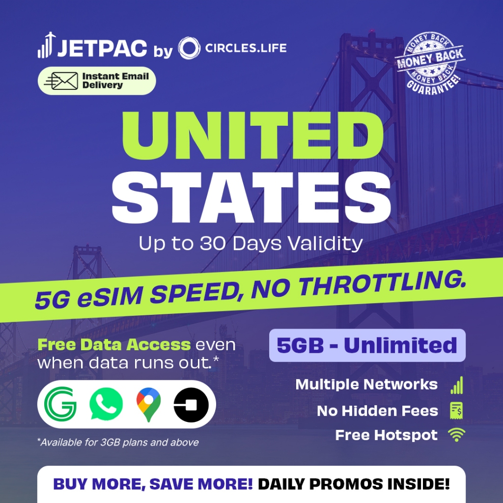 [Jetpac] United States of America (USA) Travel eSIM 4G-5G | 5-40GB | 7 ...