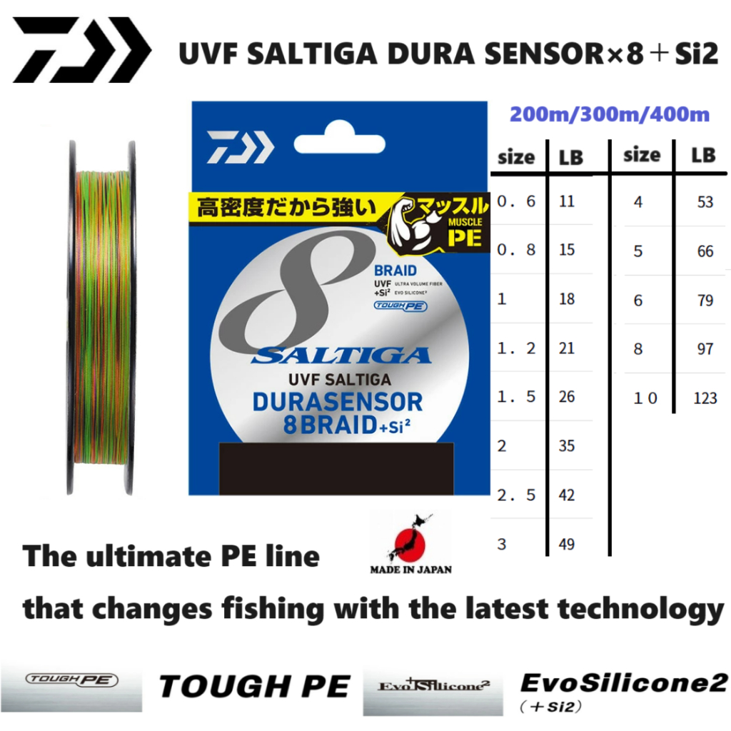 Daiwa UVF SALTIGA DURA SENSOR×8＋Si2 200m/300m/400m/Various types ...