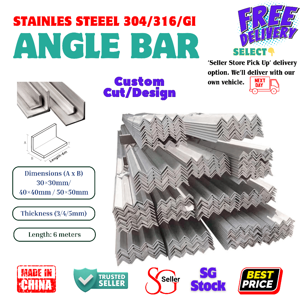 Angle Bar Stainless Steel SS304 / SS316 SS Angle Bar #Pawleck Angle Bar ...
