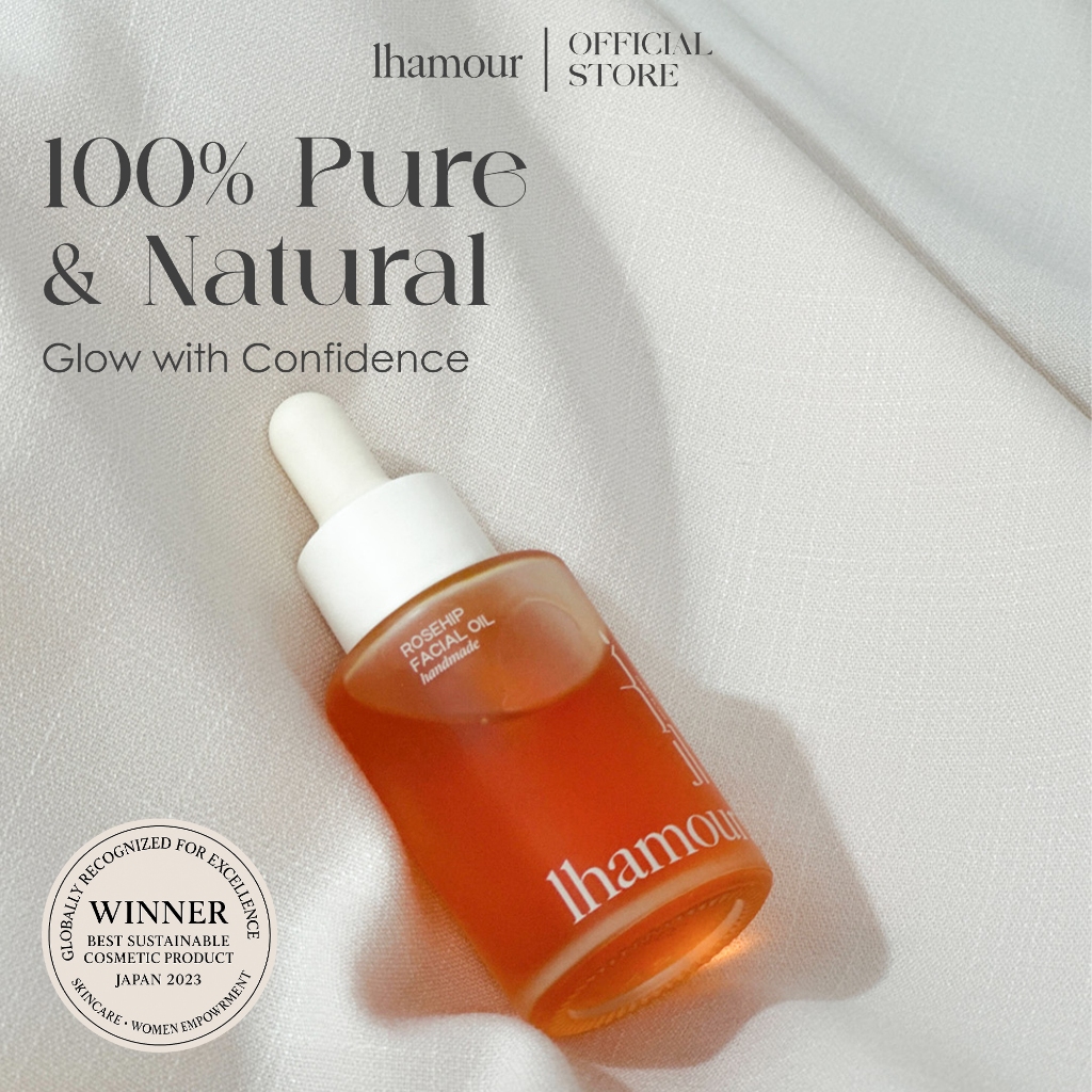 Lhamour Rosehip Facial Oil 3.2oz - Natural Organic Face Oil with Flax ...