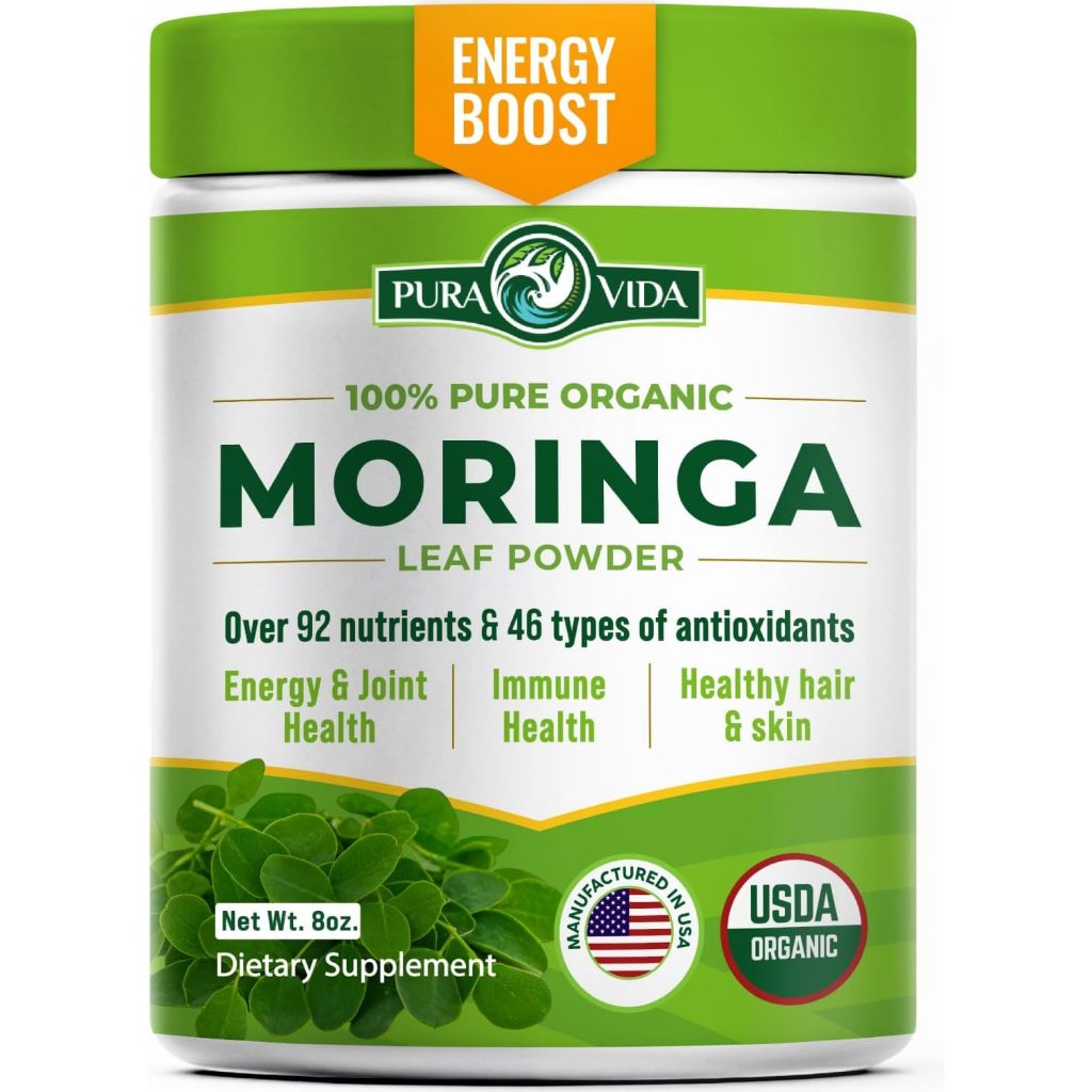 PURA VIDA MORINGA Moringa Powder Organic Single Origin 8 oz - Premium ...