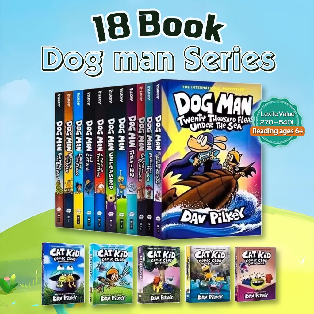 【Hardcover】Dog Man Series 18 books Set dogman Children's Collection by ...