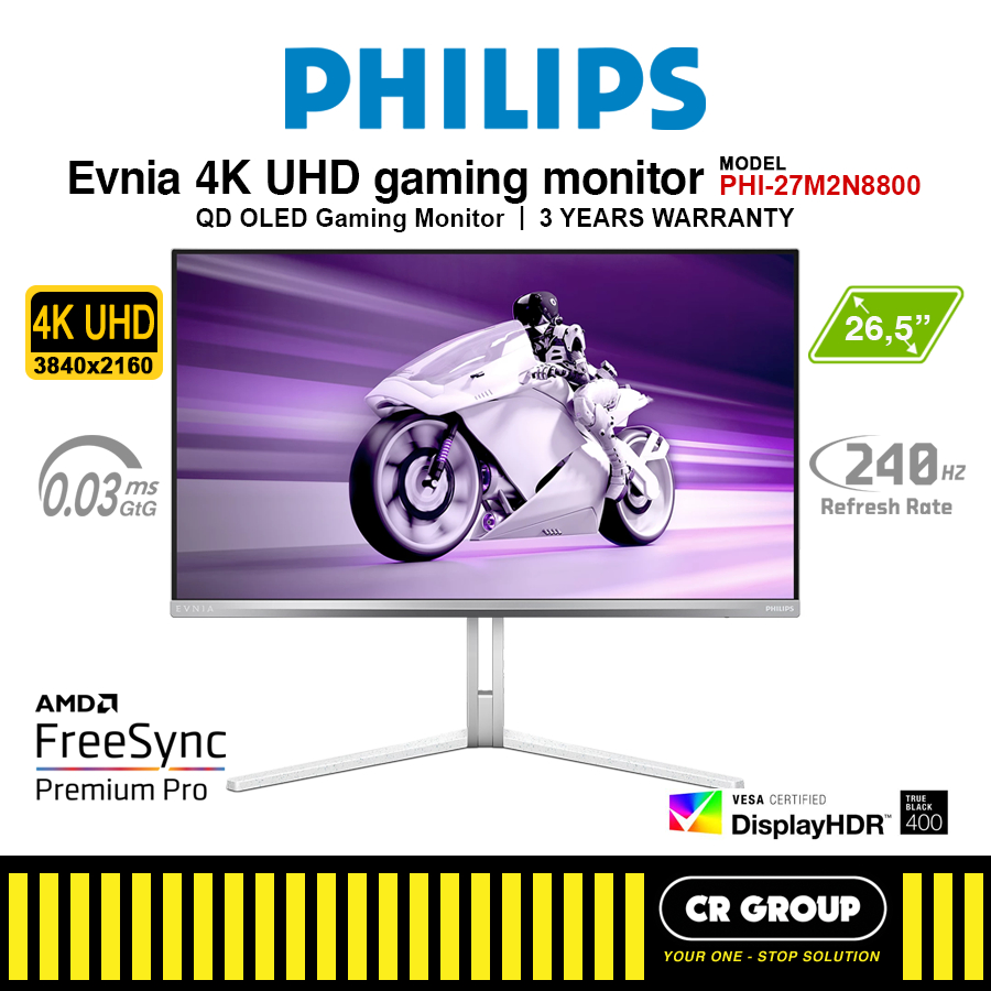 PHILIPS 27M2N8800 26.5-inch 4K UHD 240Hz QD OLED Evnia Gaming Monitor ...