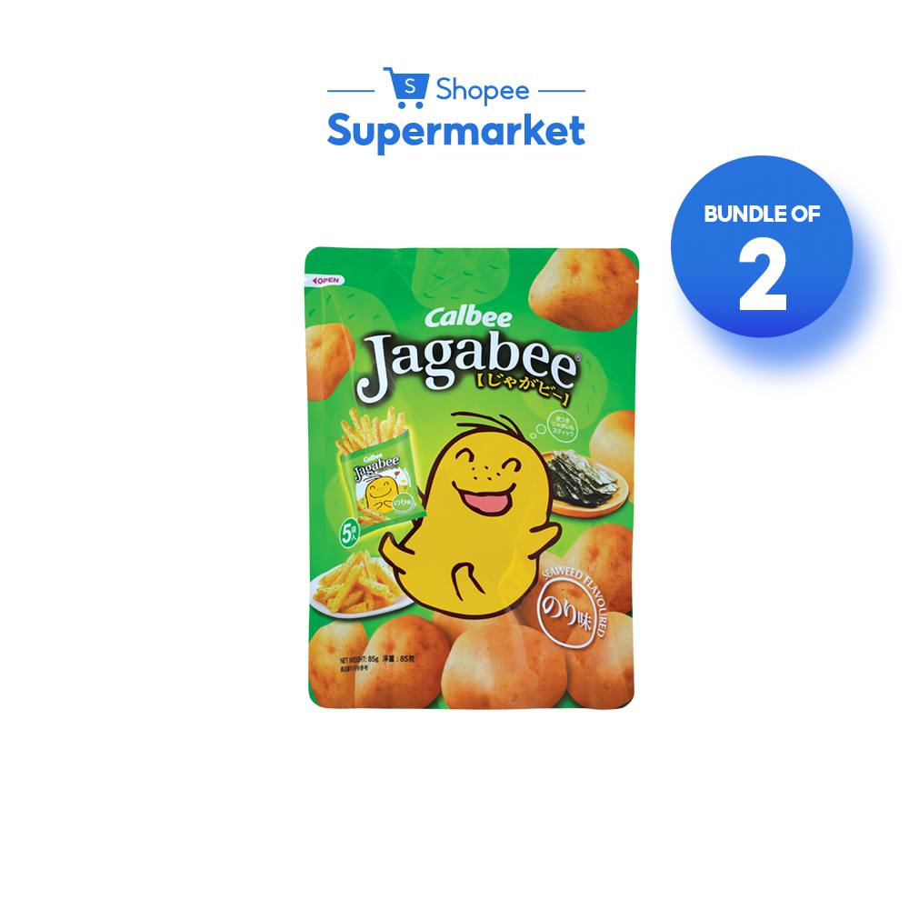 [Bundle of 2] Calbee Jagabee Pouch Potato Sticks (Seaweed) (17g x 5s) | Shopee Singapore