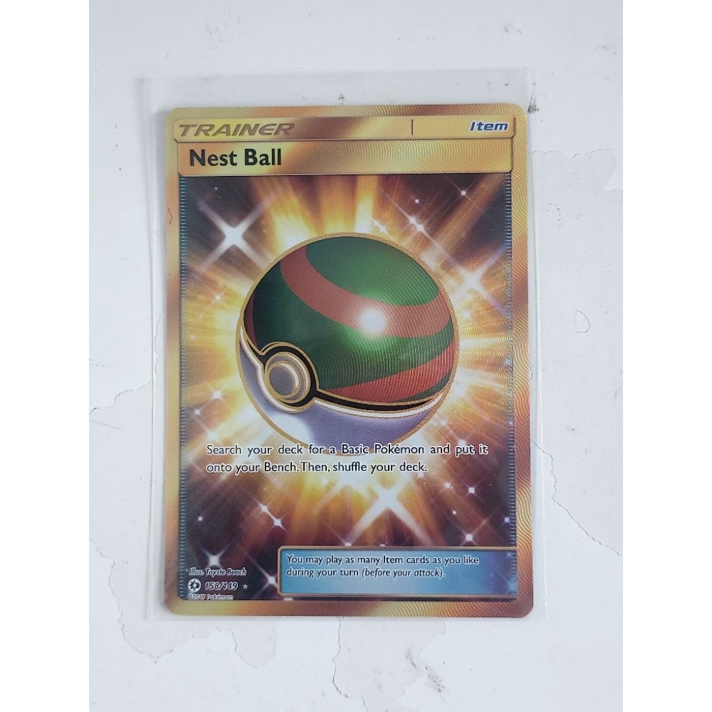 Pokemon nest ball gold secret rare trainer item sun and moon card ...