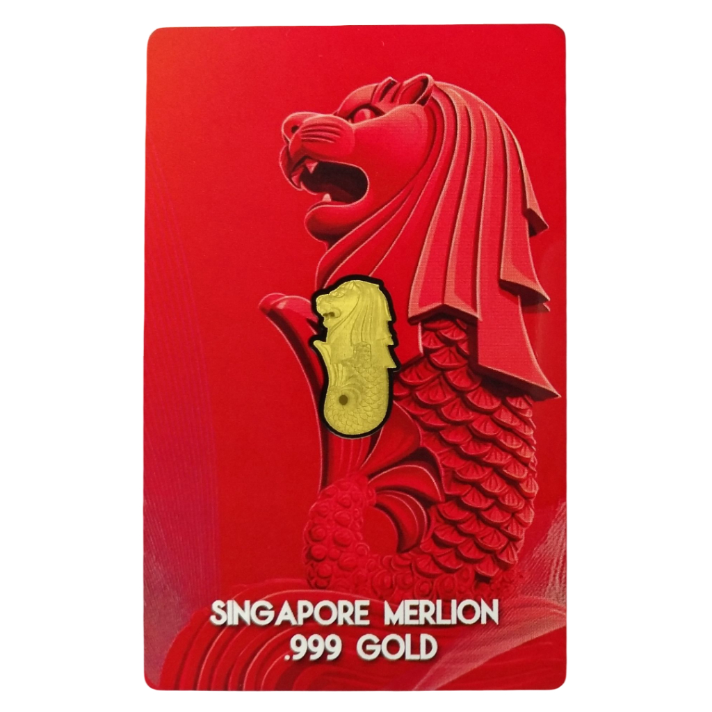 1/1000 oz .999 Gold Shaped Merlion Bar (In Card) | Shopee Singapore