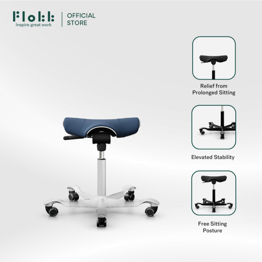 Flokk HÅG Ergonomic Chair Saddle Chair Basic Collection with Adjustable ...
