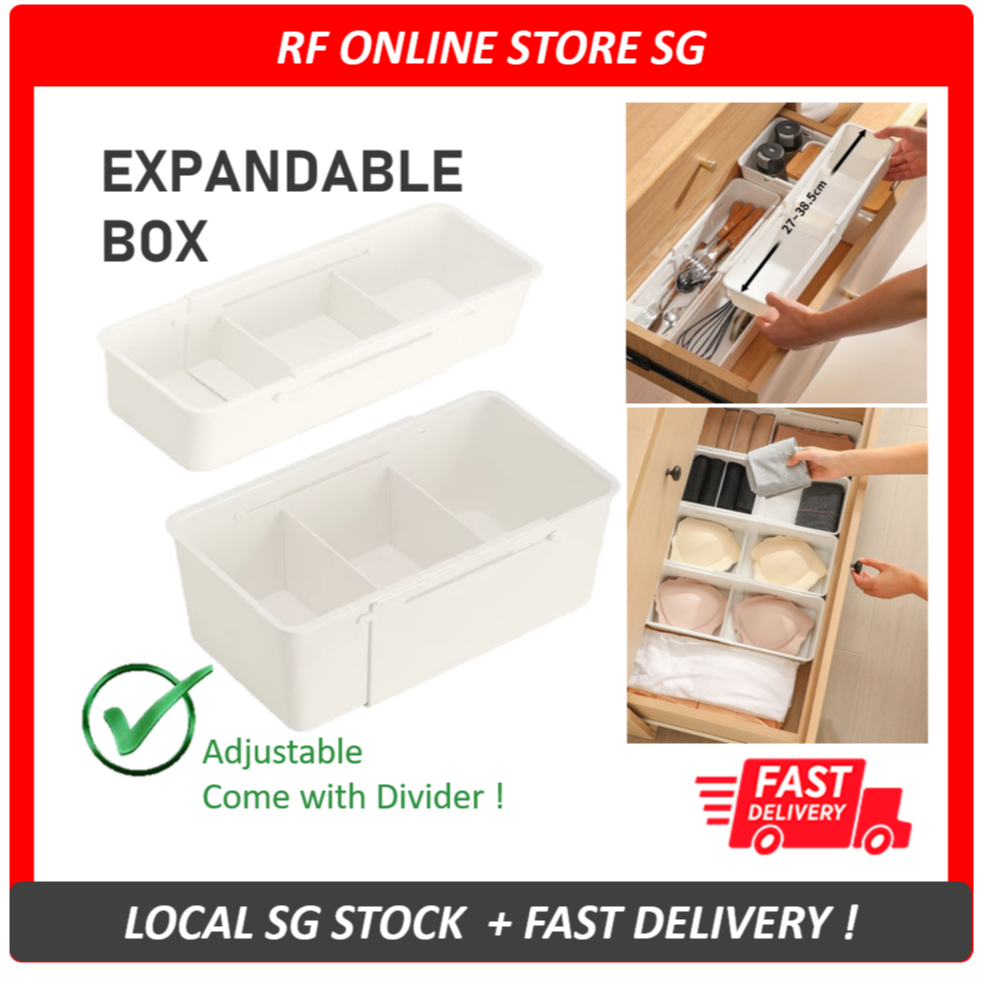 Expandable Box With Divider Drawer Organizer Tray Cutlery Holder ...