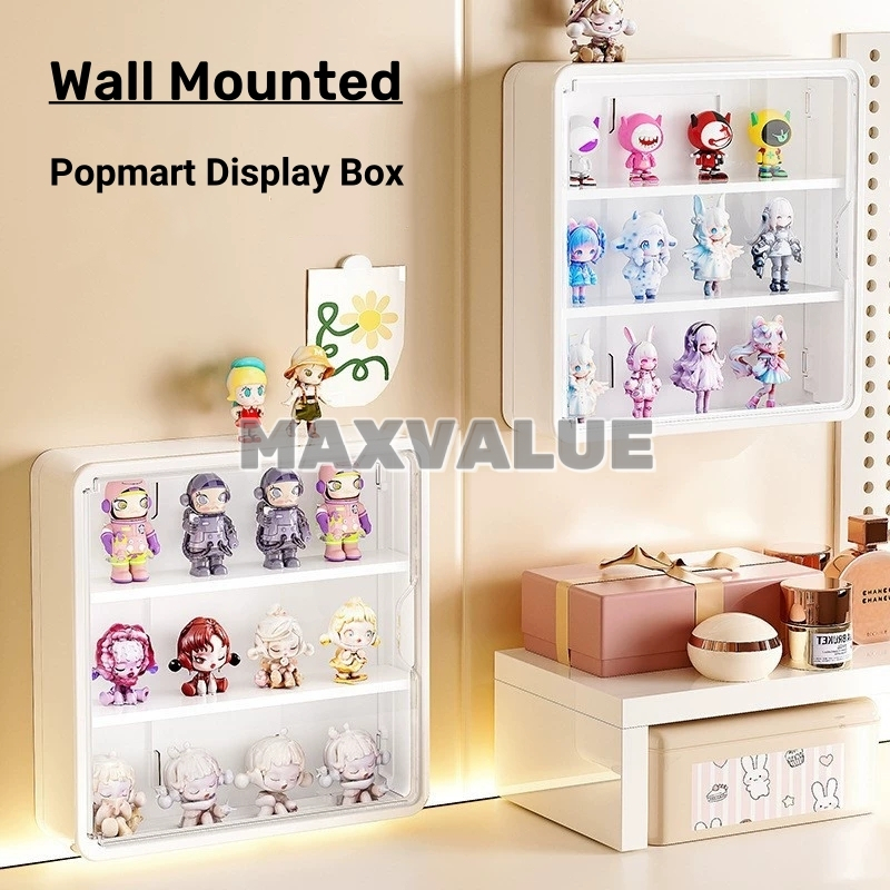 Maxvaluesg® Popmart Display Box Wall Mounted Figurine Display Case ...