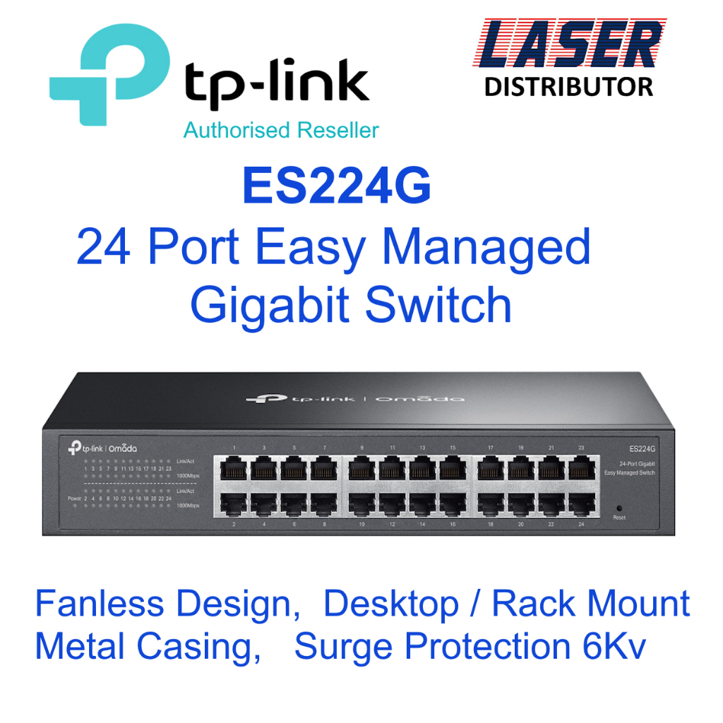 Tp-Link ES224G Omada 24-Port Gigabit Desktop Rackmount Easy Managed ...
