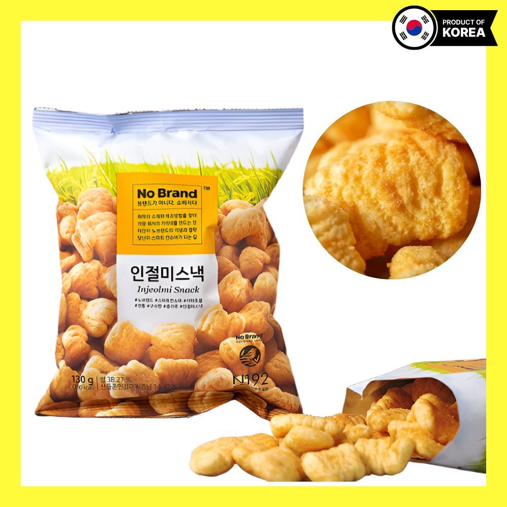 [E-Mart] No Brand Injeolmi Snack 130g - Crispy Korean Rice Snack with ...