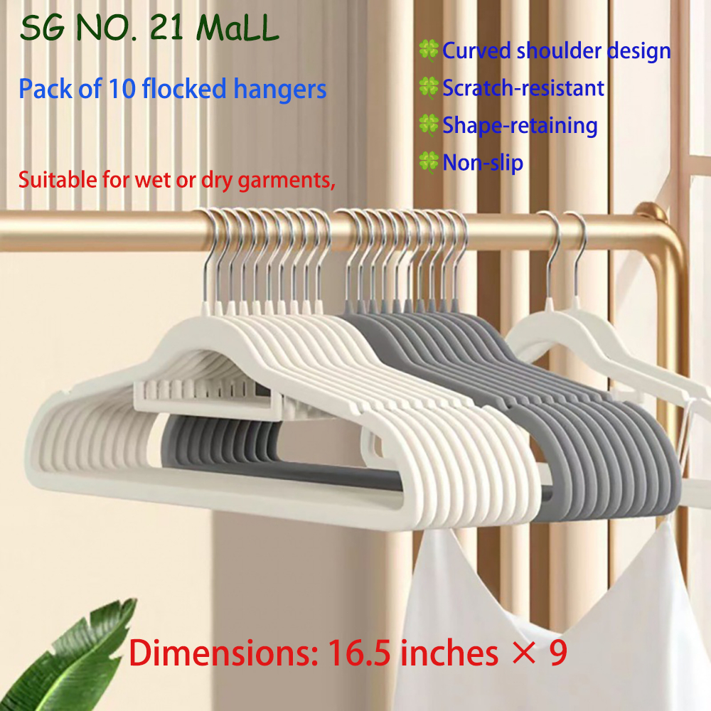 SG Anti-Slip Velour Hangers｜Wardrobe Storage Hooks｜Non-Deforming ...