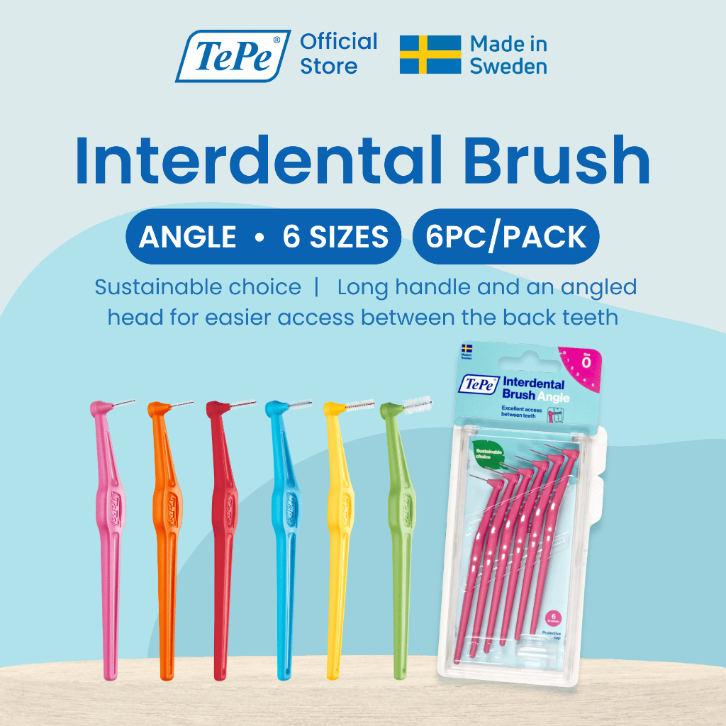 TePe Angle™ Interdental Brushes, Angled Dental Brush for BetweenTeeth ...