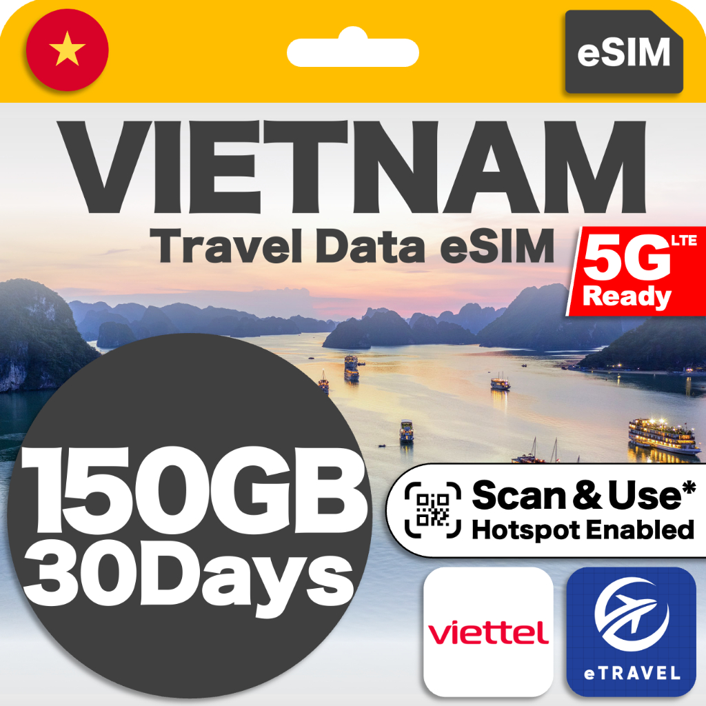 eSIM Vietnam 5G Viettel Unlimited Data | eTravel | Shopee Singapore