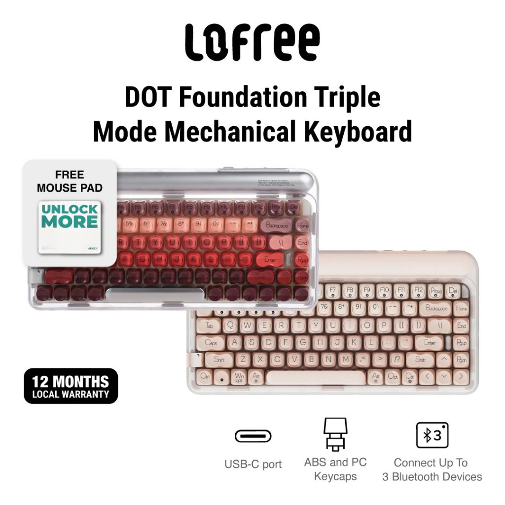 Lofree OE914 DOT Foundation Triple Mode Mechanical Keyboard | Shopee ...