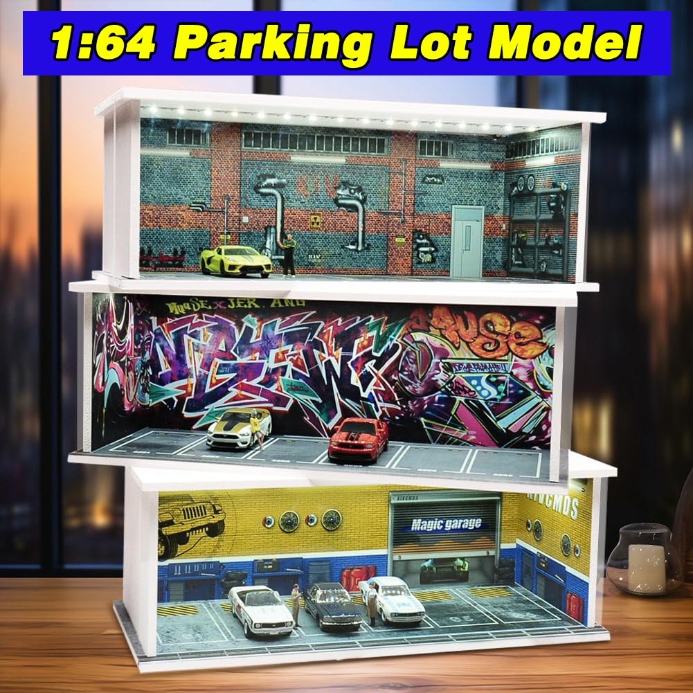 Diorama 1:64 Car Showroom Dioramas Miniature Scene Layout Parking ...