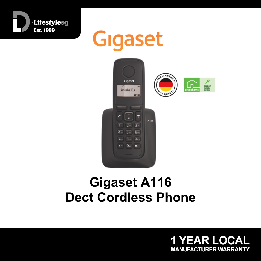 Gigaset A116 DECT Cordless Phone + FREE GP ReCyko AAA Batteries ...