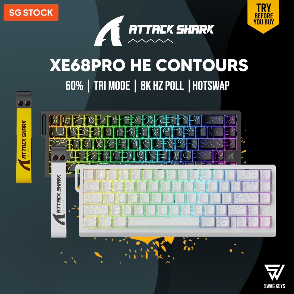 【SG】 ATTACK SHARK X68 CONTOUR HE 65% Magnetic Gaming Keyboard Rapid ...