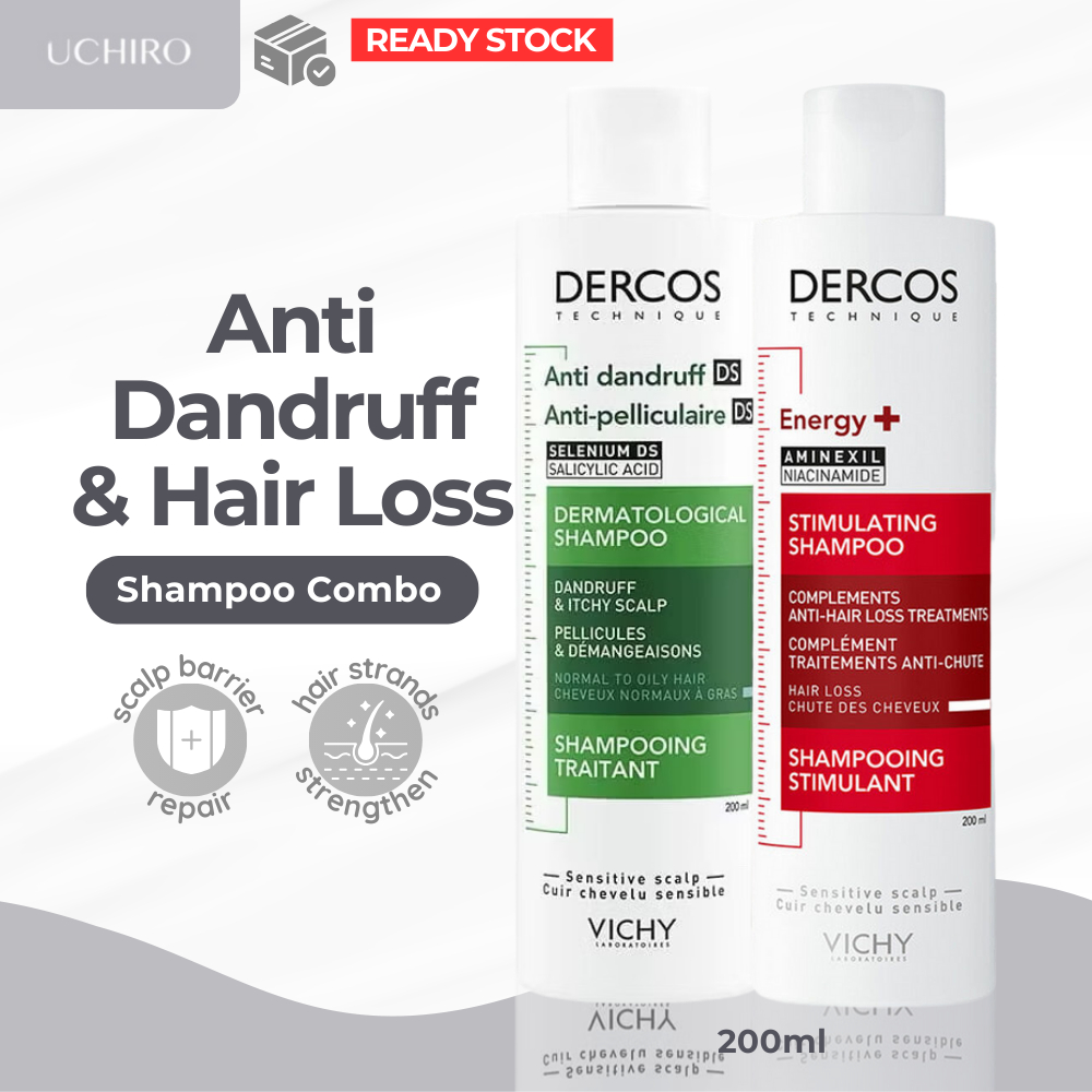 VICHY DERCOS Anti Dandruff Shampoo 200ml Hair Loss Psoriasis Anti-Itchy ...