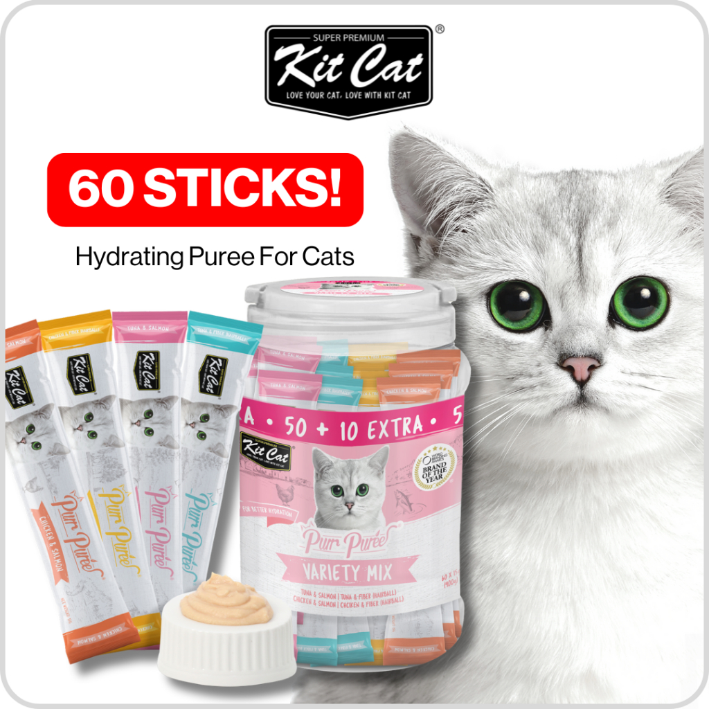 Kit Cat Purr Puree Liquid Treats for Cats (15g x 60 Sticks) | Shopee ...