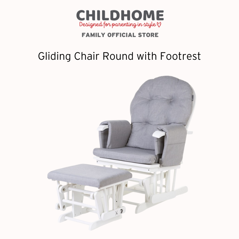 Childhome Gliding Chair Round with Footrest | Maternity Nursing Rocker ...