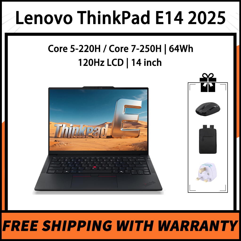 Lenovo ThinkPad E14 2025 Core 5-220H / Core 7-250H 64Wh 120Hz LCD 14 ...