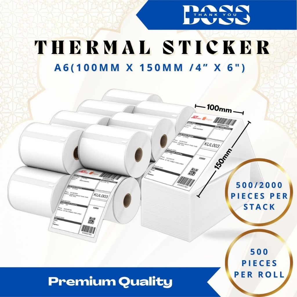 A6 Thermal Label Waybill Sticker Roll / Stack Fold Type (100mm x 150mm ...