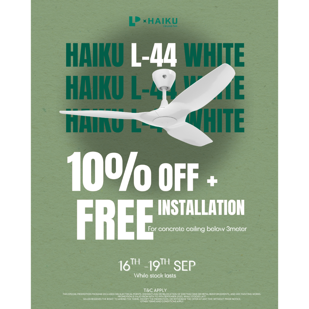 Haiku Fan L-series 44in/52in/60inch (on PROMOTION) | Shopee Singapore