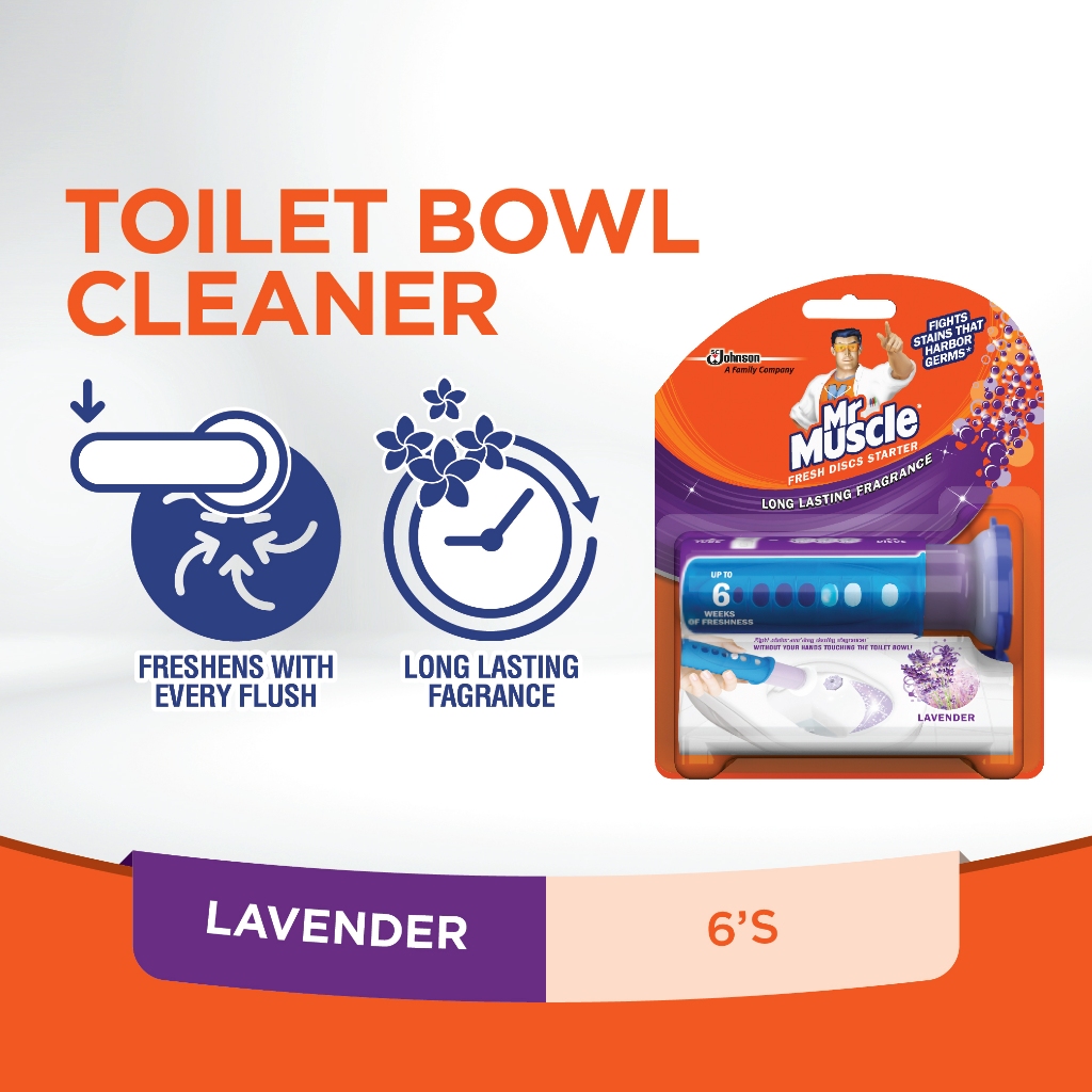 Mr. Muscle Fresh Disc Starter Toilet Bowl Cleaner Lavender | Shopee ...